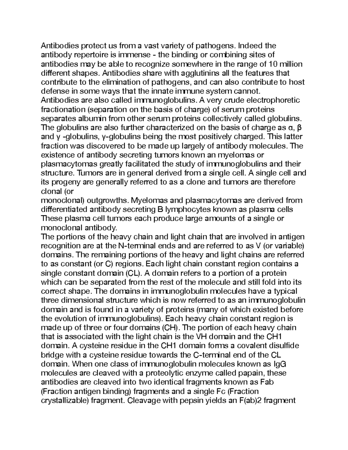 Bio 426 antibodies - Antibodies protect us from a vast variety of ...