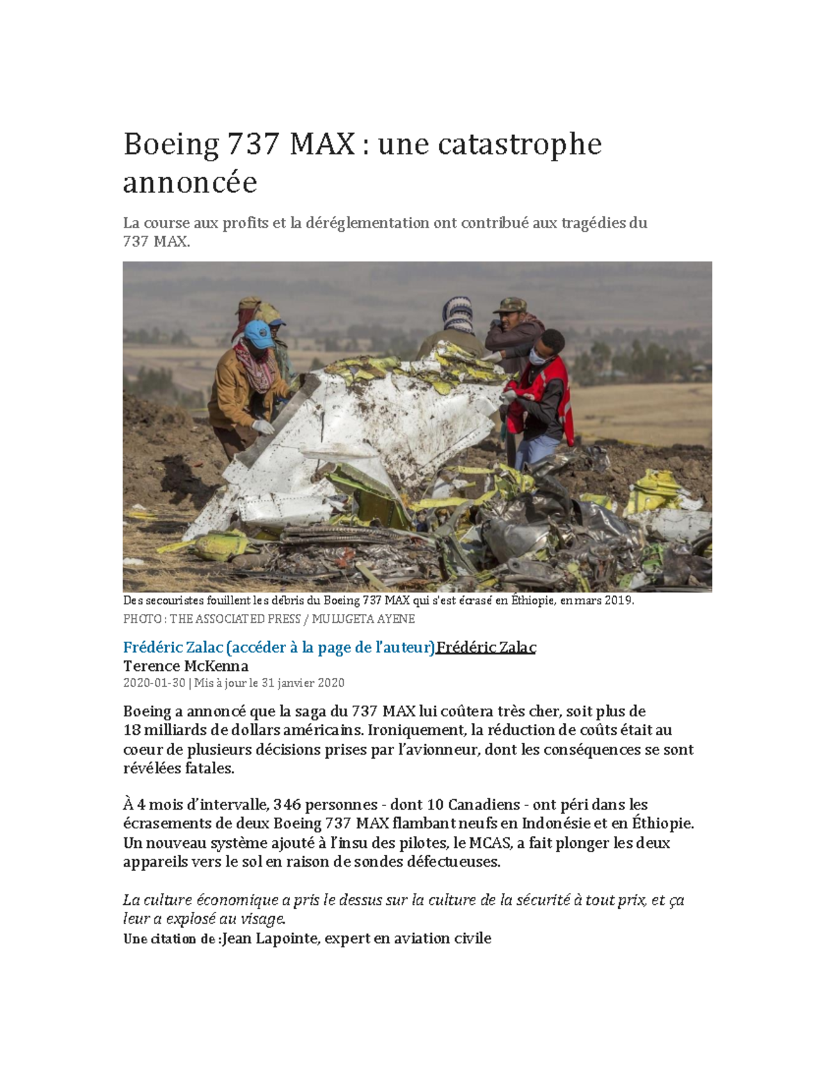 Boeing 737 MAX - Études de cas - Boeing 737 MAX : une catastrophe ...