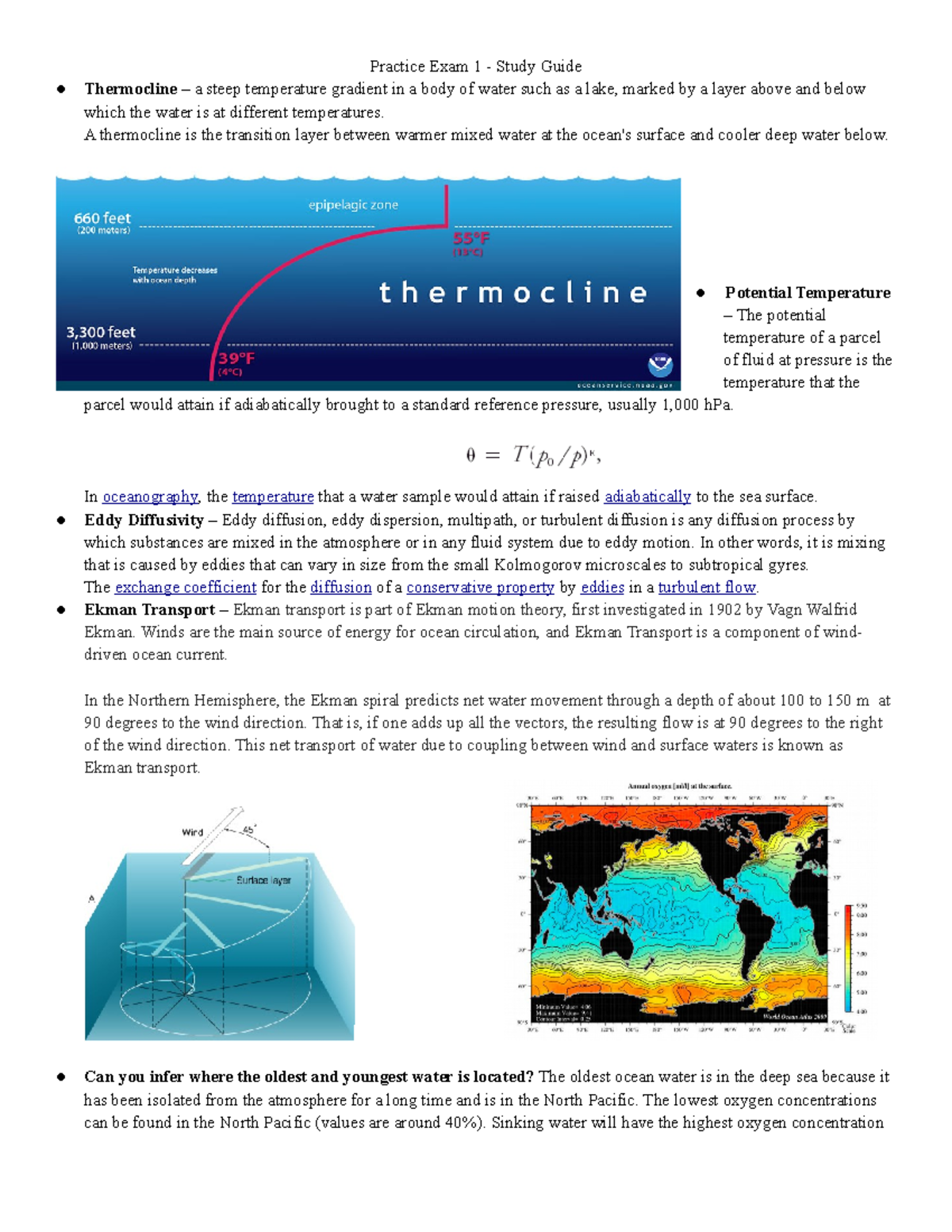Oceanography Study Guide - Studocu
