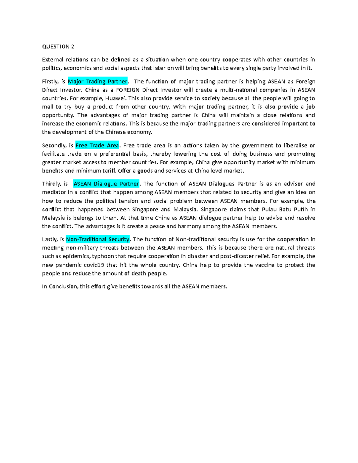 Question 2 Tutorial Question PAD381 External relations - QUESTION 2 External relations can be ...