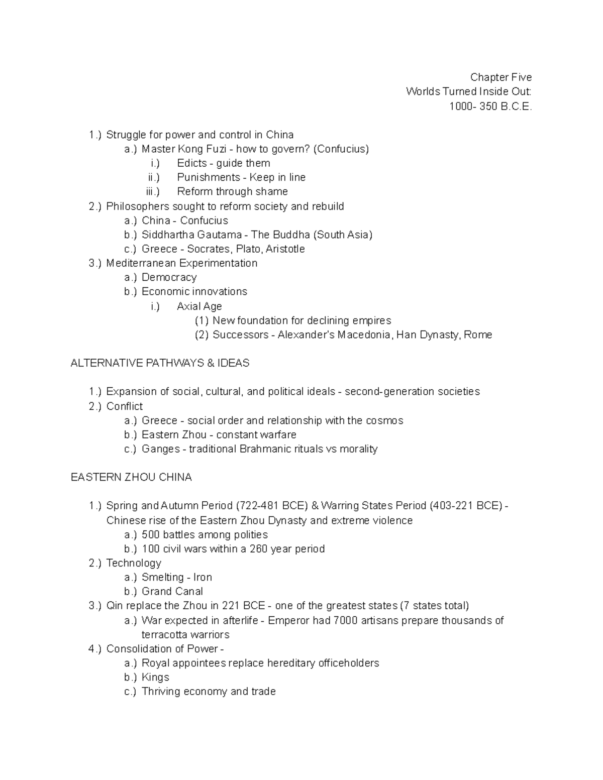 Chapter Five Summary - Chapter Five Worlds Turned Inside Out: 350 B.C ...