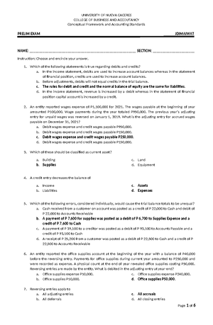 Chapter 2 Exercises - Basic Accounting - CHAPTER 2 EXERCISES PROBLEM ...