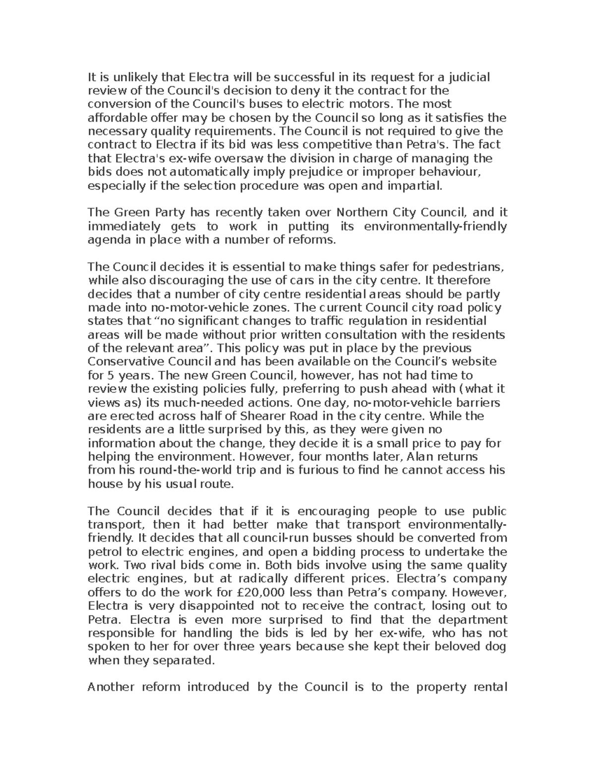 Law Lecture Notes For Law It Is Unlikely That Electra Will Be