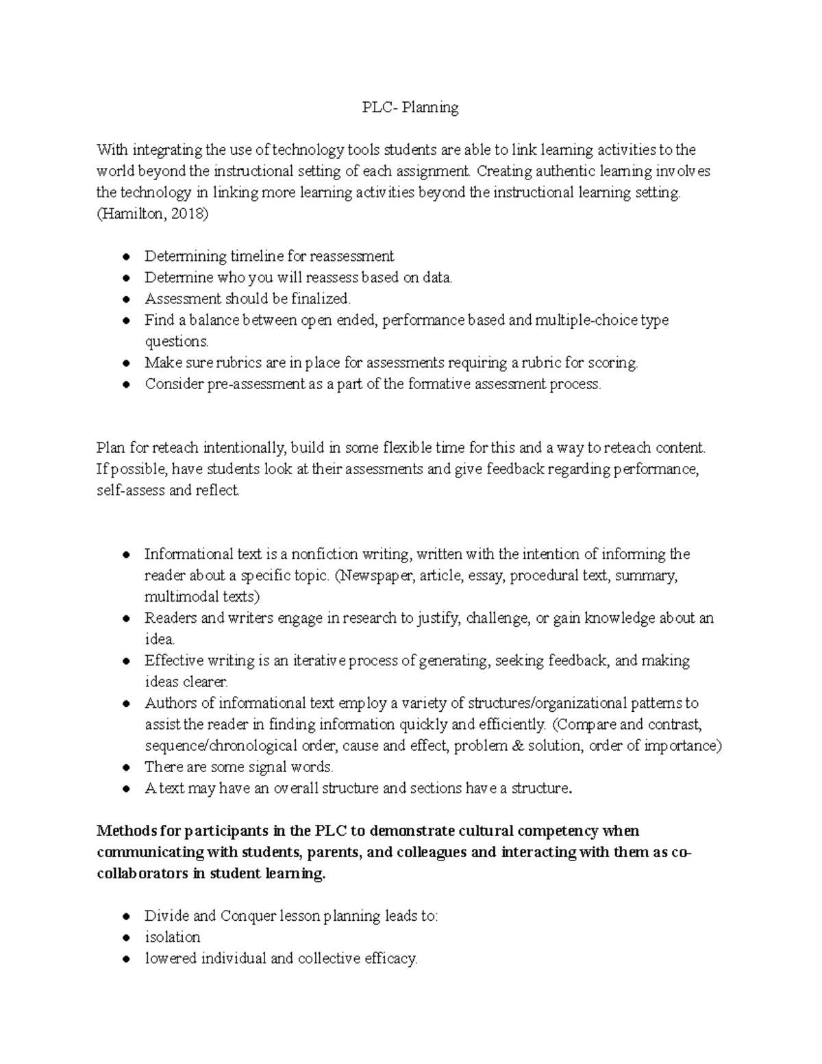 Professional Learning Community Collaboration-Dayvia Marin - PLC ...