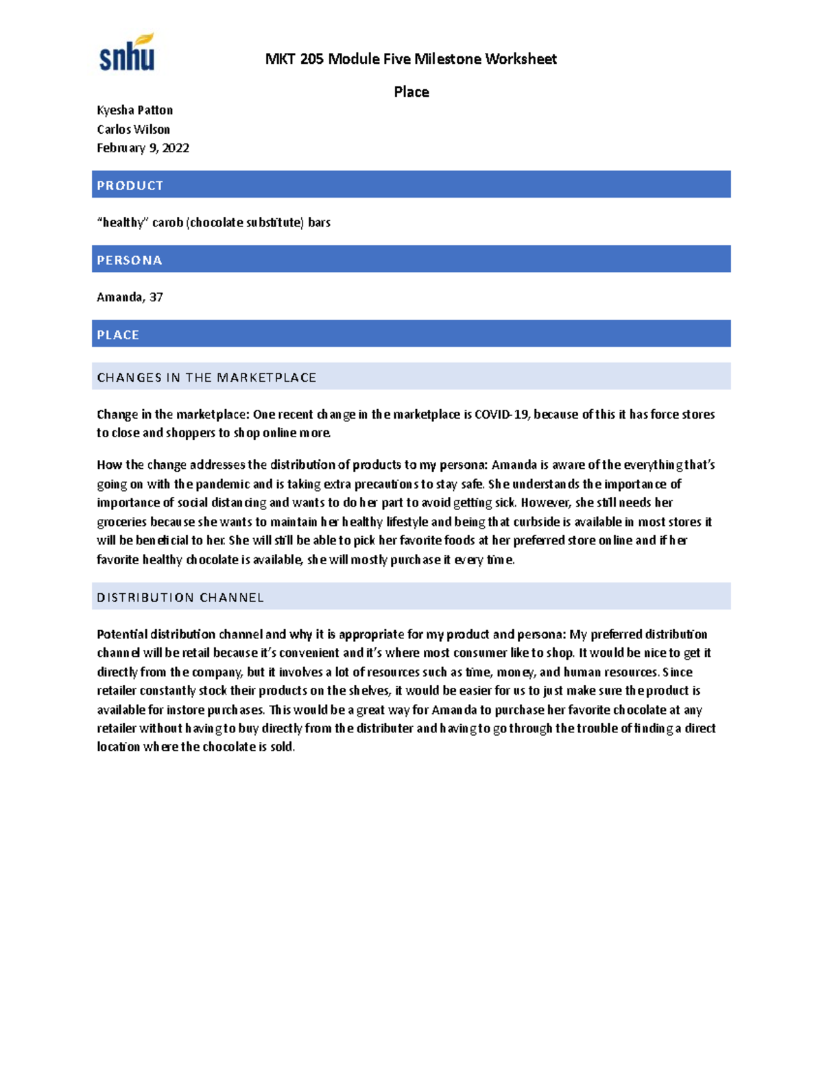 MKT205 Module Five Milestone (1) complete - MKT 205 Module Five ...