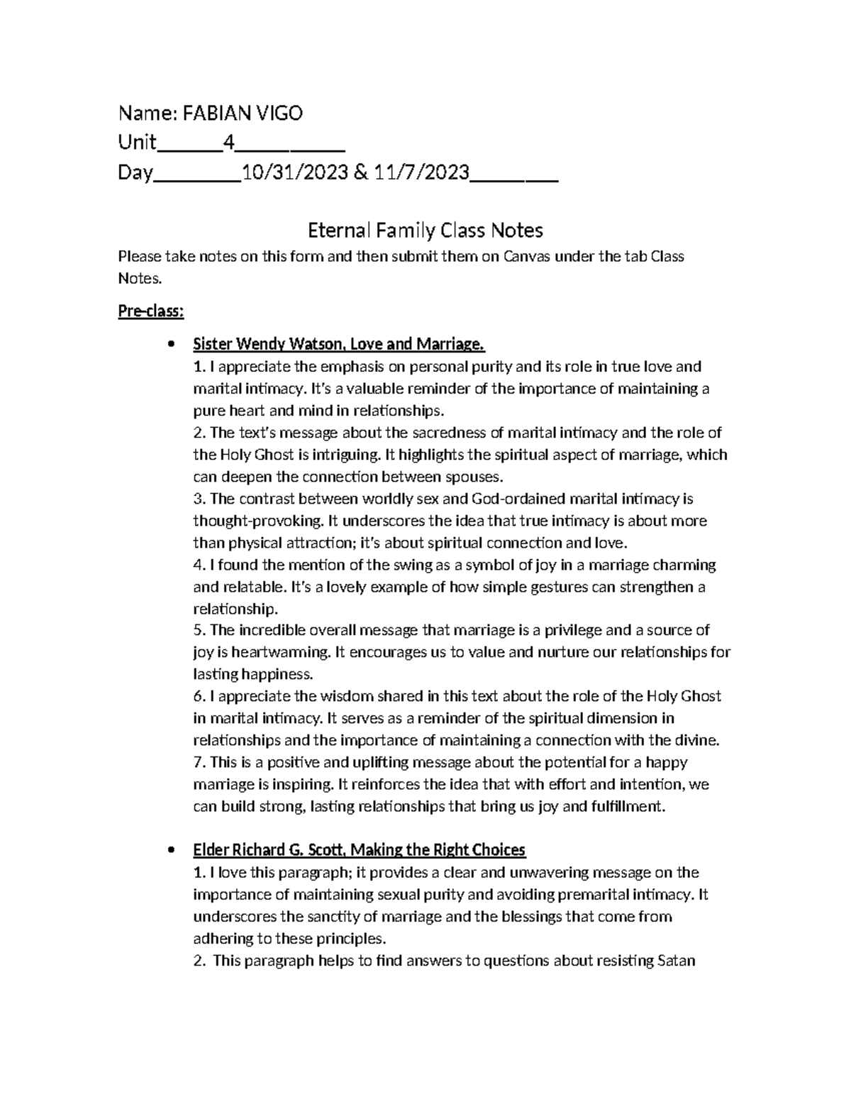 Daily Notes November 7 - Name: FABIAN VIGO Unit______4__________ Day ...