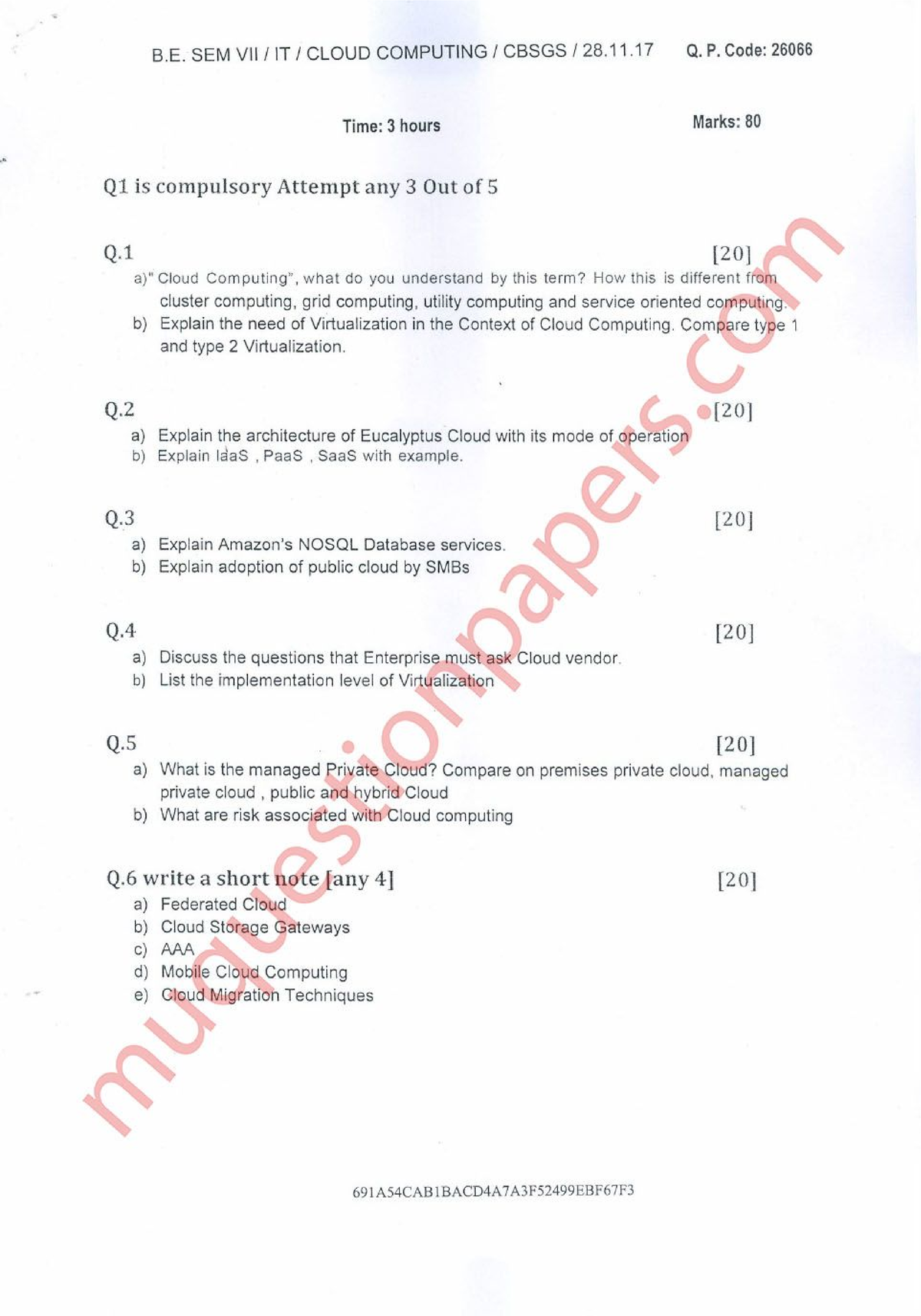 Ccs ppr2 - previous years ques pprs - Cloud Computing - Studocu