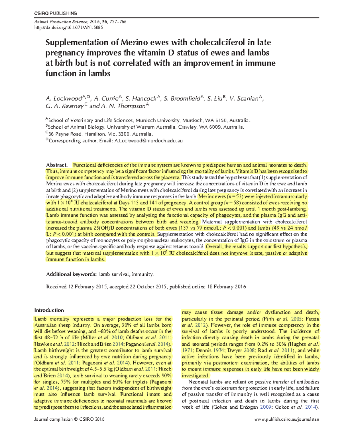 Example APS paper - Lockwood et al 2016 with notes - Studocu