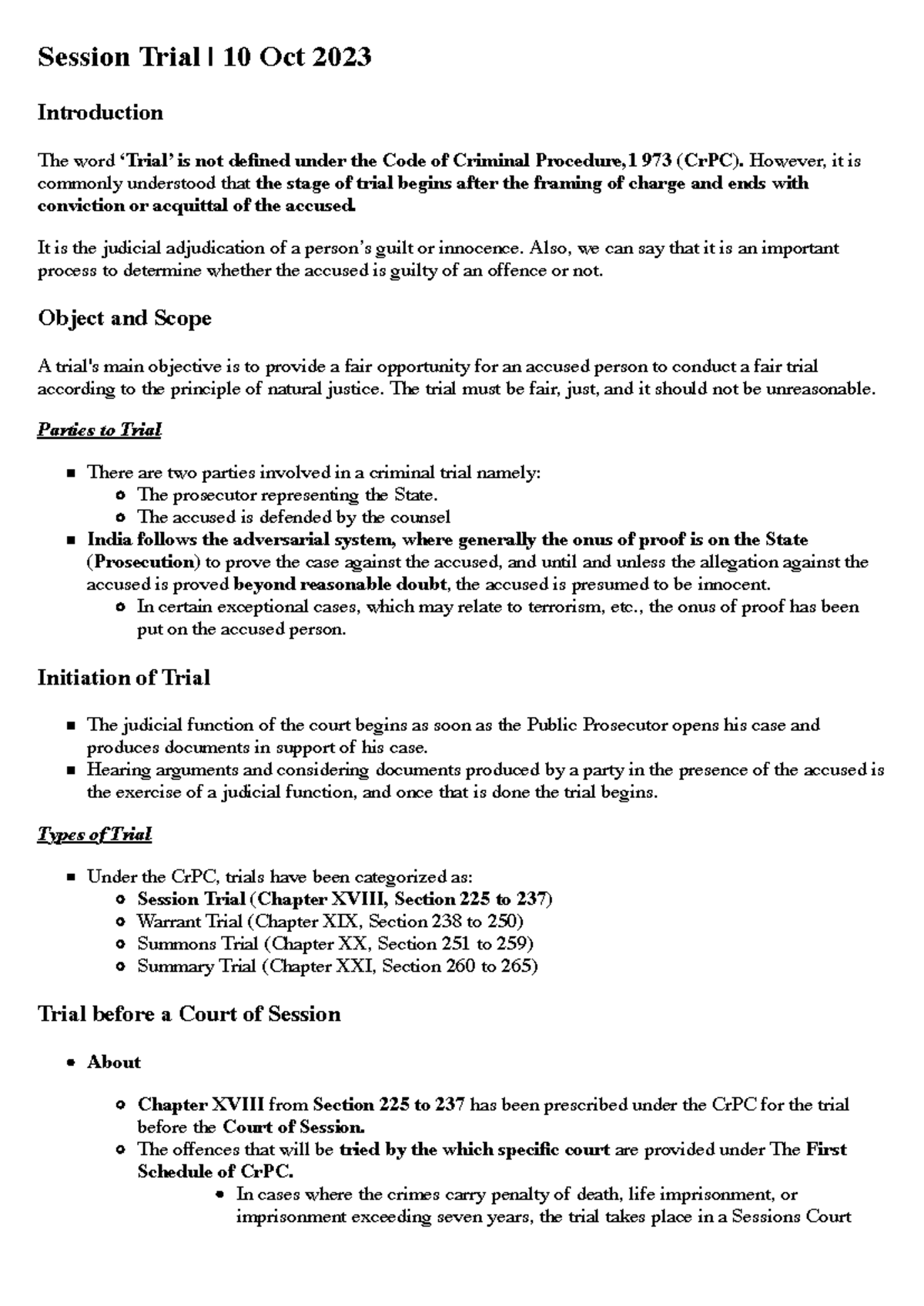 Session Trial - However, it is commonly understood that the stage of ...
