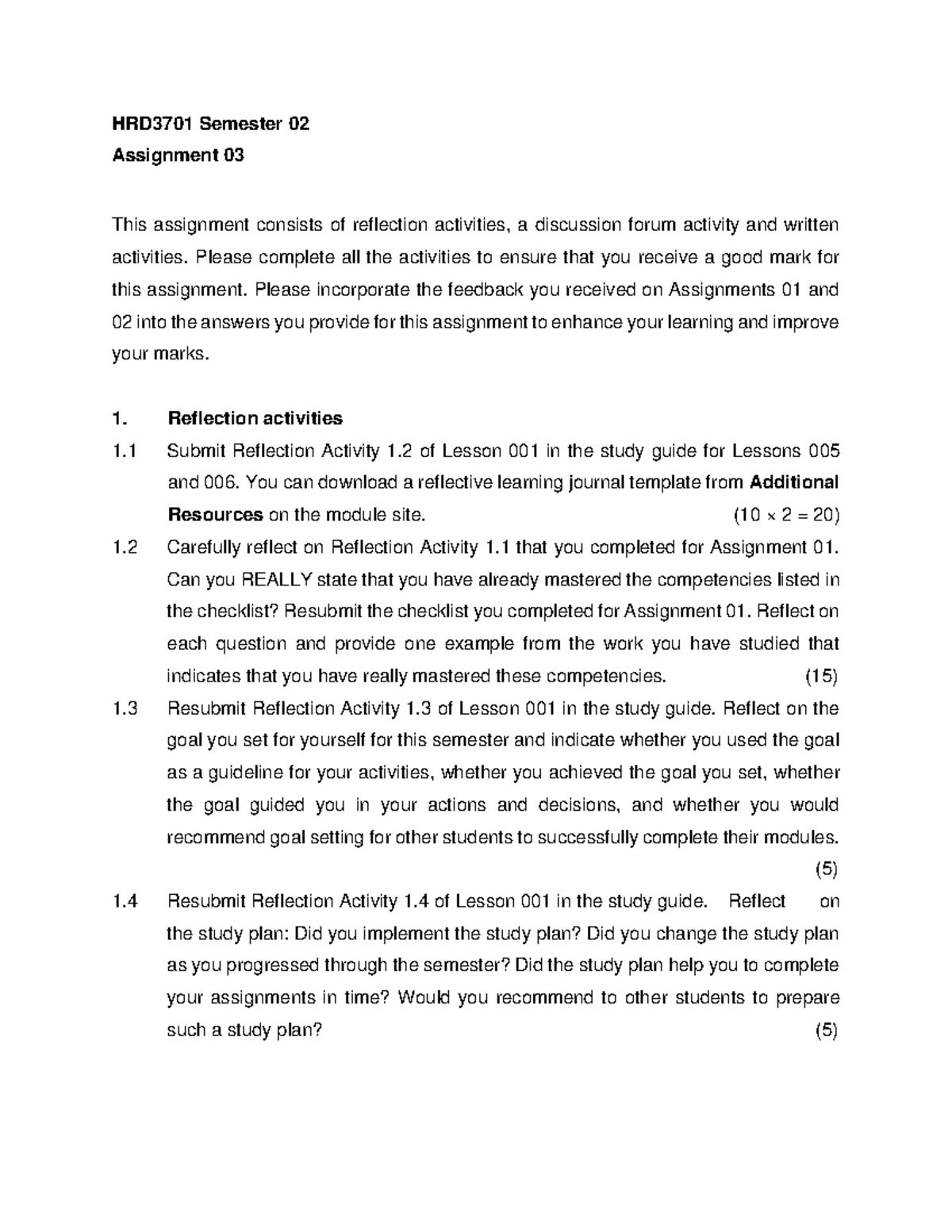 HRD3701 S2 2022 03 - Portfolio info - HRD3701 Semester 02 Assignment 03 ...