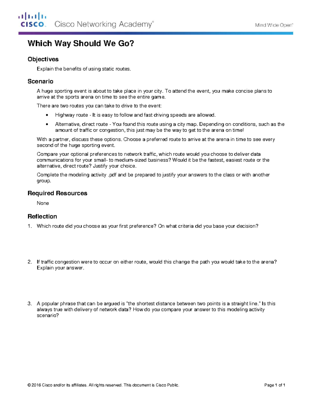 2.0.1.2 Which Way Should We Go Instructions - © 2016 Cisco and/or its ...