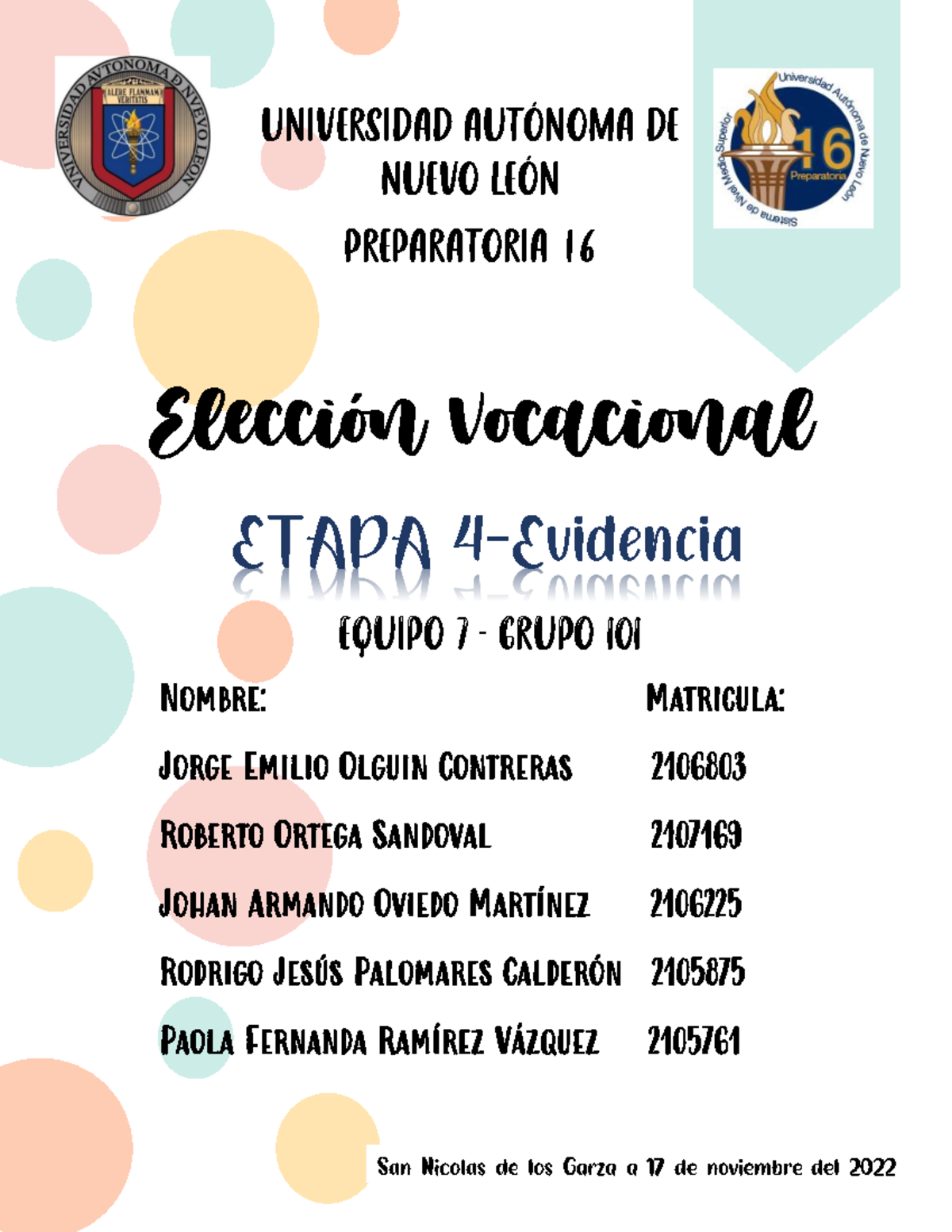 Equipo 7 EV Etapa 4 EV - hola - ElecciÛn vocacional Universidad ...