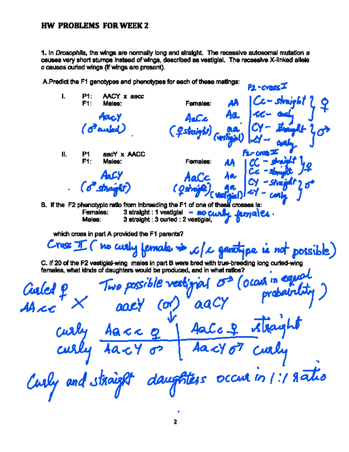 HW2-KEY - Answer Key - BIO 220 - Studocu