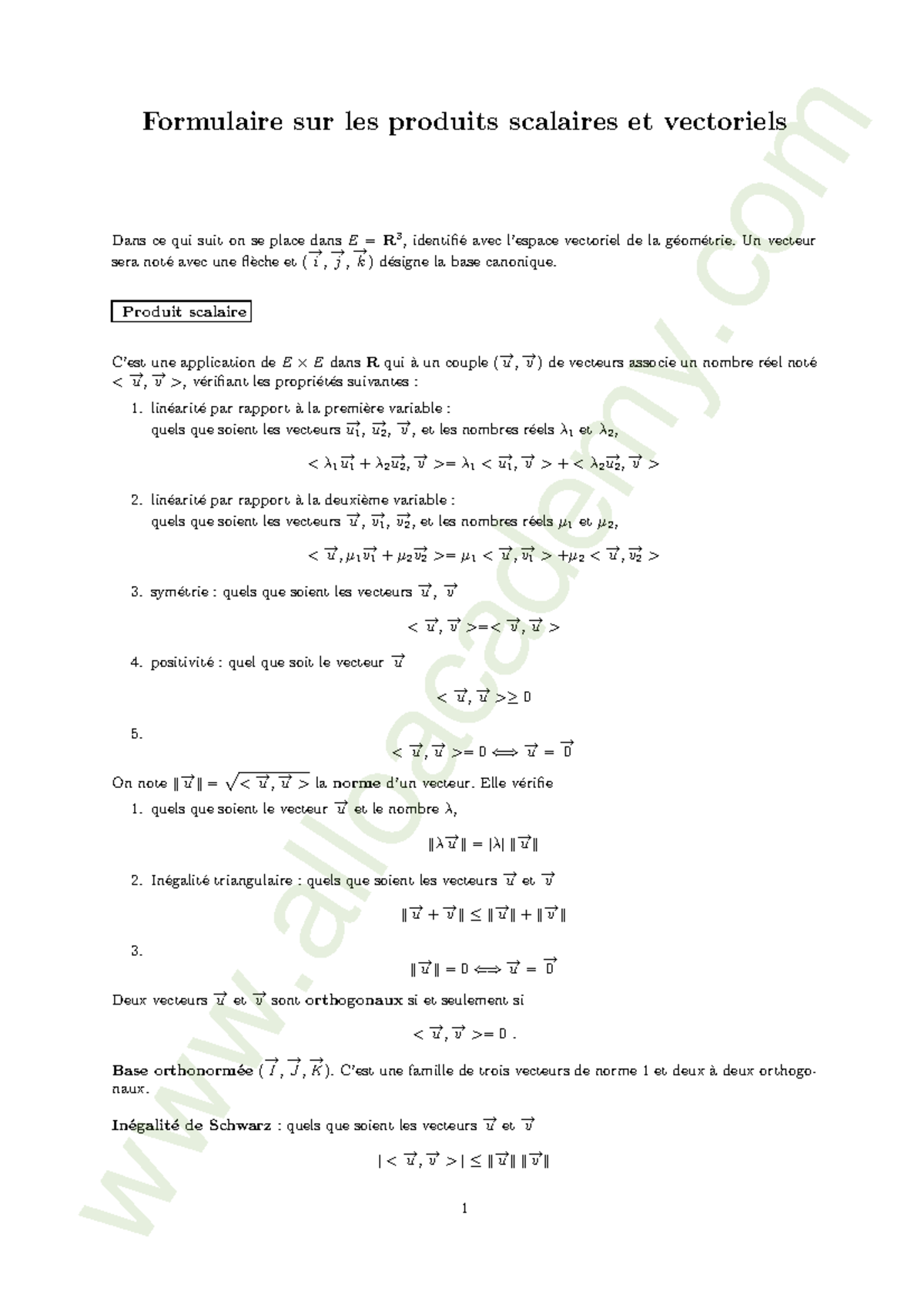 13Produit vectoriel résumé 02(www - Formulaire sur les produits ...