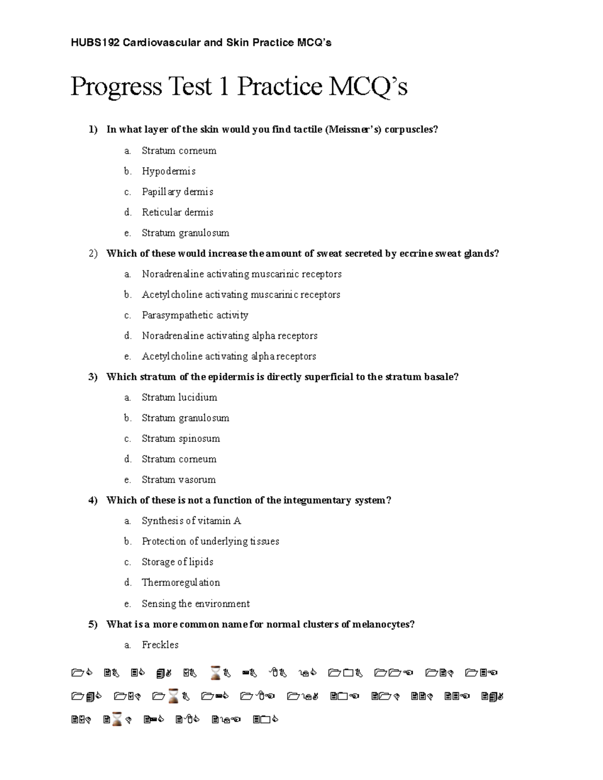 PT1 MCQ's - Multiple choice questions for progress test 1 - Progress ...