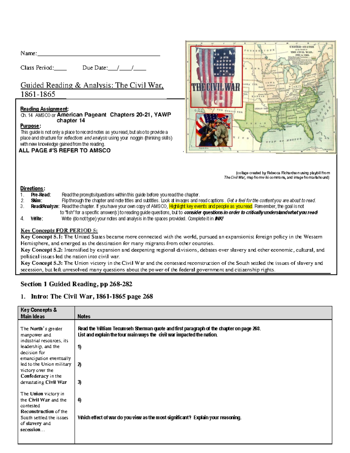 Civil war Apush - yuh - Name ...