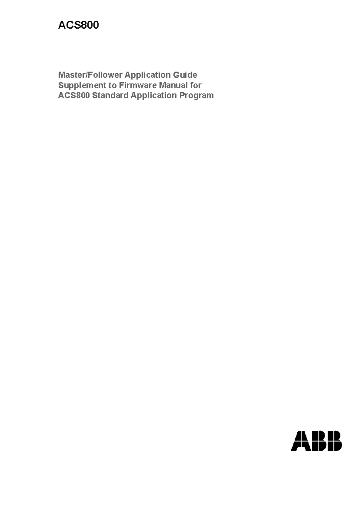 A Guide to Electrical Installations - ACS Master/Follower Application ...