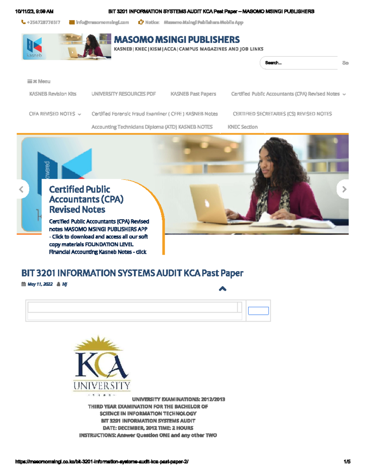 ISA Questions - notes - Audit - Studocu