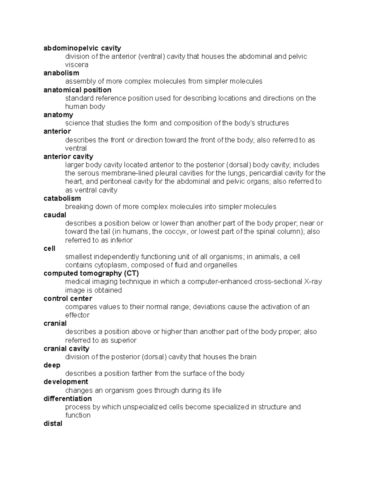 Unit 1 - AP Notes - Introduction to Anatomy and Physiology Anatomy and ...
