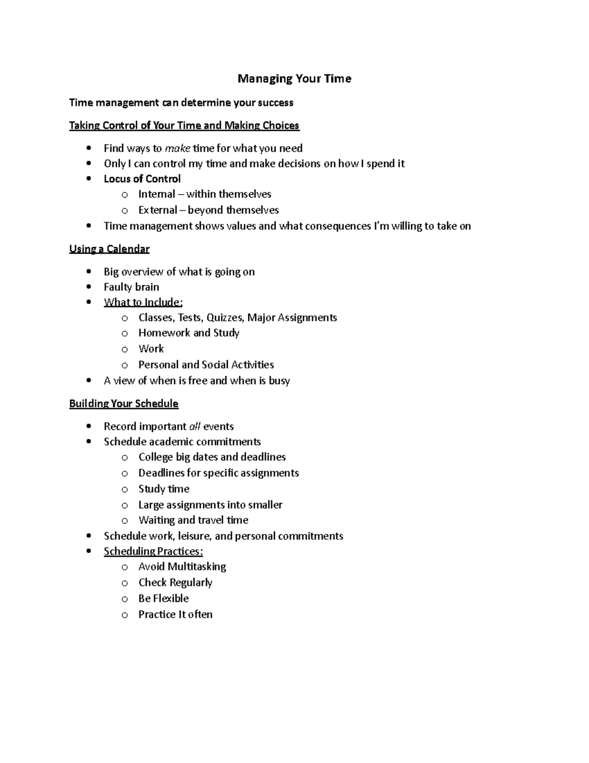 Managing Your Time - Managing Your Time Time management can determine ...