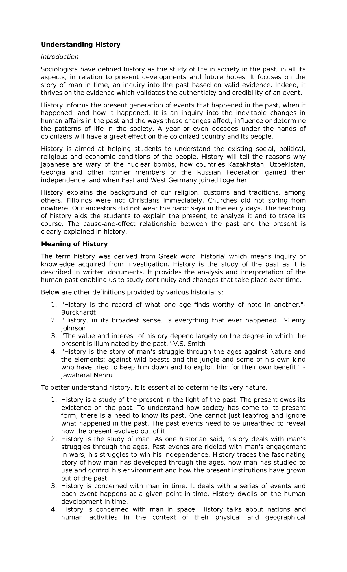 Understanding History RPH - Understanding History Introduction ...