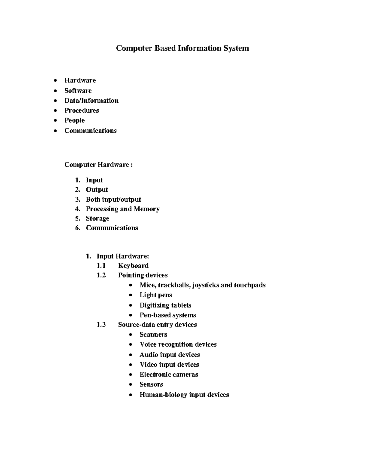 Computer Based Information System - Computer Based Information System ...