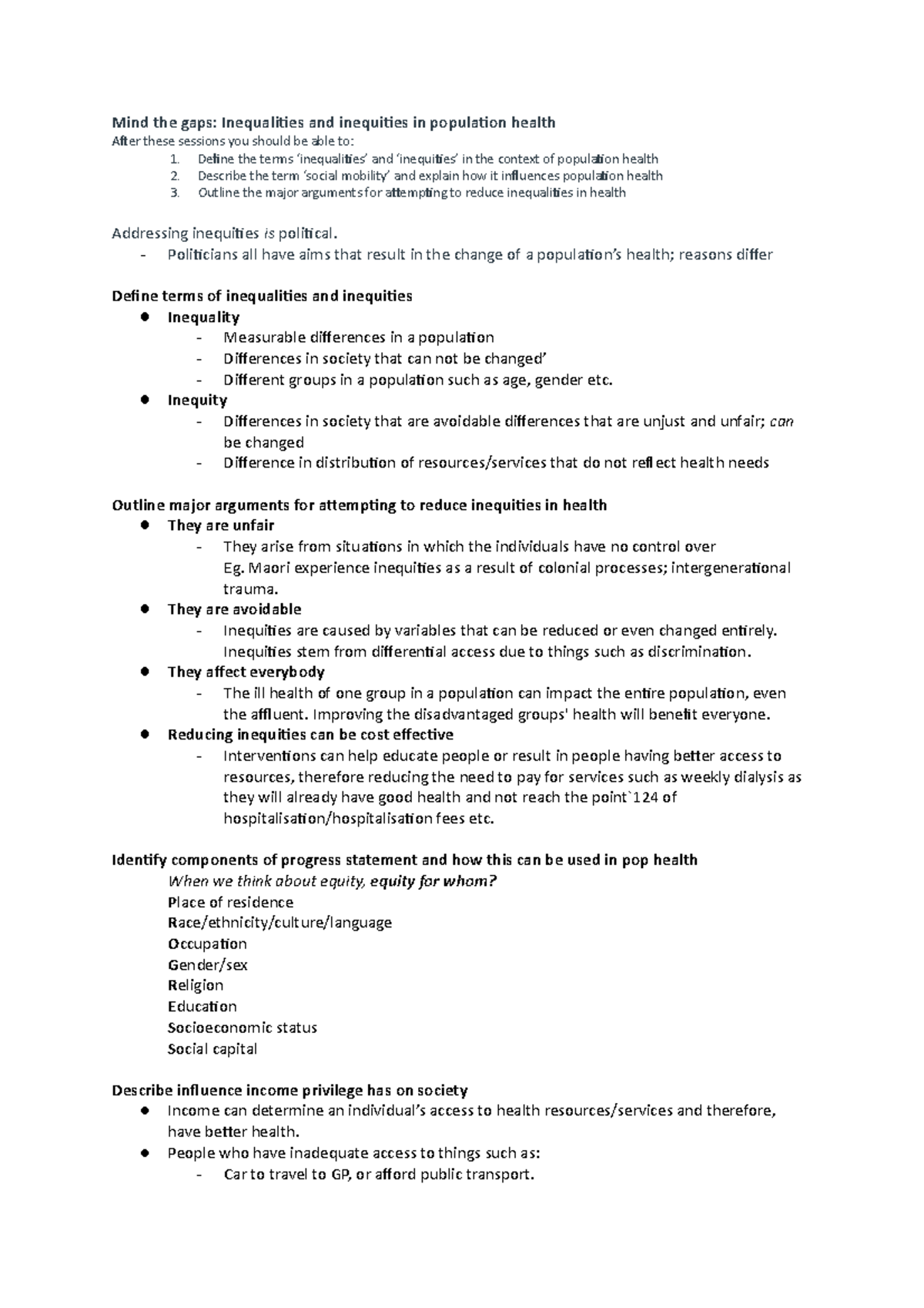 Lecture 23 - POP HLTH - Mind the gaps: Inequalities and inequities in ...
