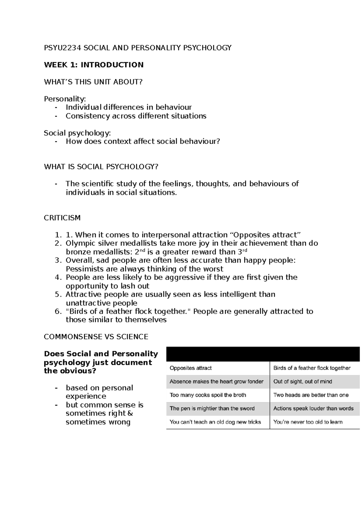 PSYU2234 Social AND Personality Psychology - PSYU2234 SOCIAL AND ...