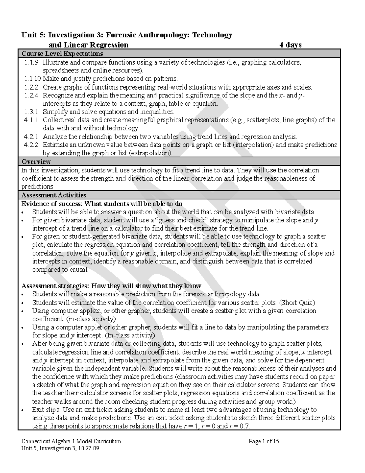 Unit 5 investigation 3 - Unit 5: Investigation 3: Forensic Anthropology ...