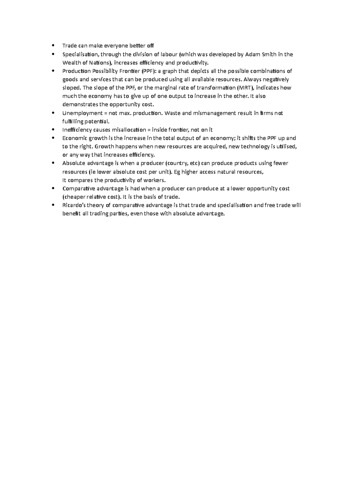 Ch2 NotesNotes of econ 211 at aub in lebanon - Trade can make everyone ...