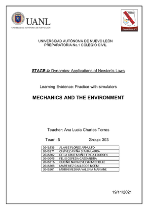 Equipo-4 EV4 LME - Evidencia 4 - UNIVERSIDAD AUTÓNOMA DE NUEVO LEÓN Preparatoria LA MECÁNICA Y ...