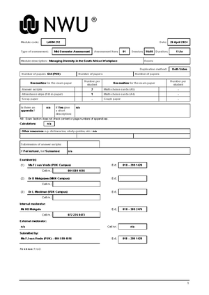 NWU - North-West University - Studocu