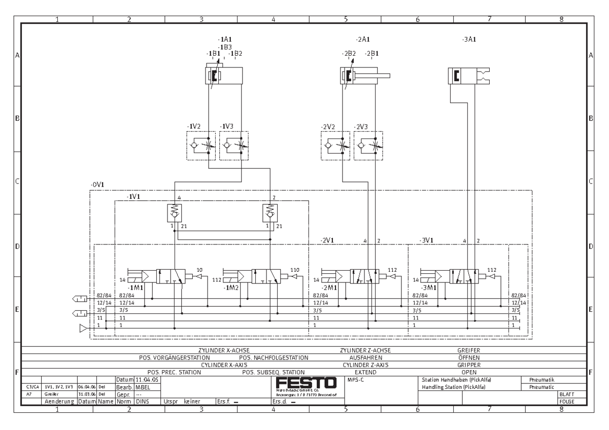 Pneumatic Circuit Diagram Handling - 1 2 3 4 5 6 7 8 8 F E D C B A ...