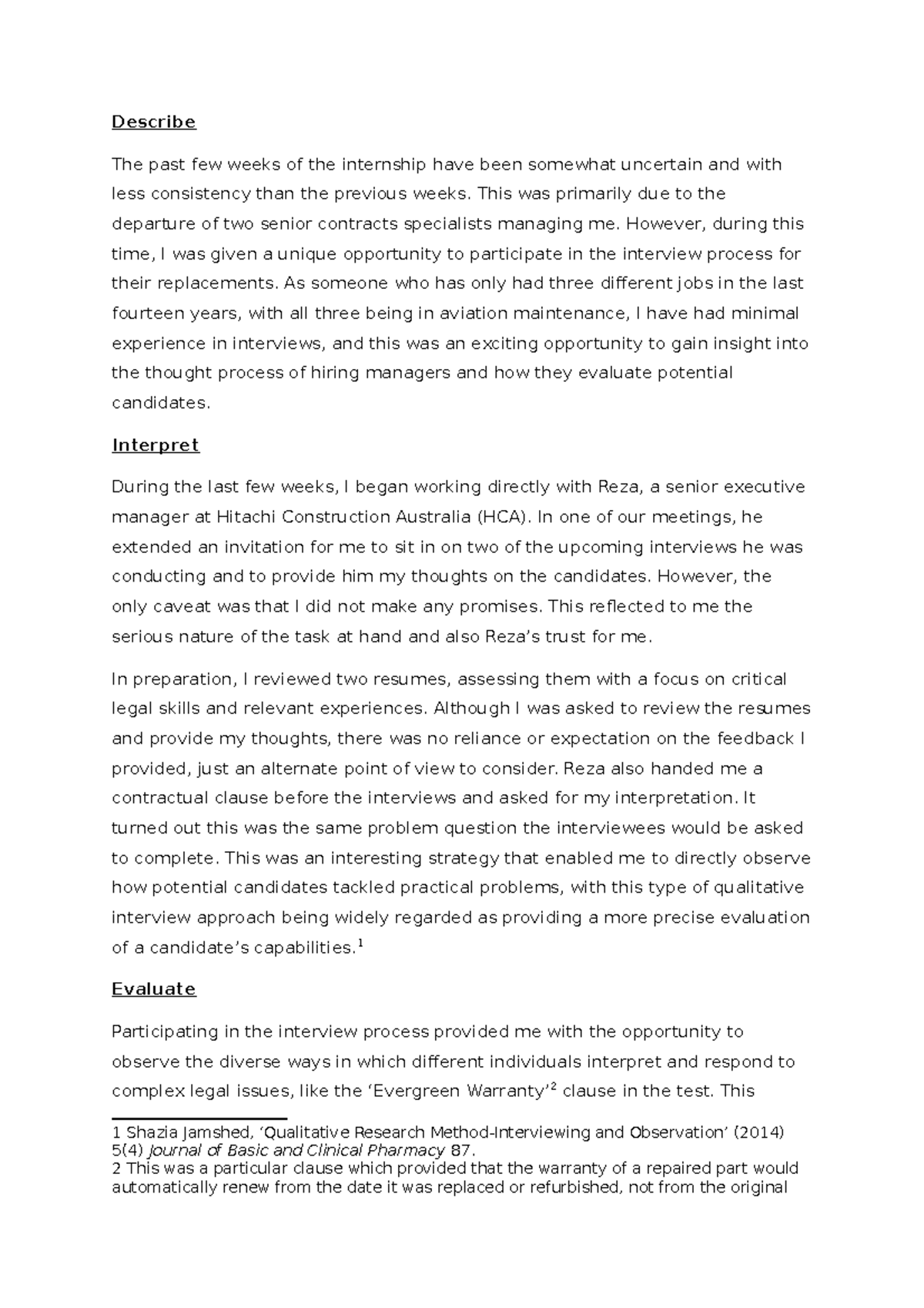 Reflective Journal 3 - reflection - LAWS3077 - UWS - Studocu