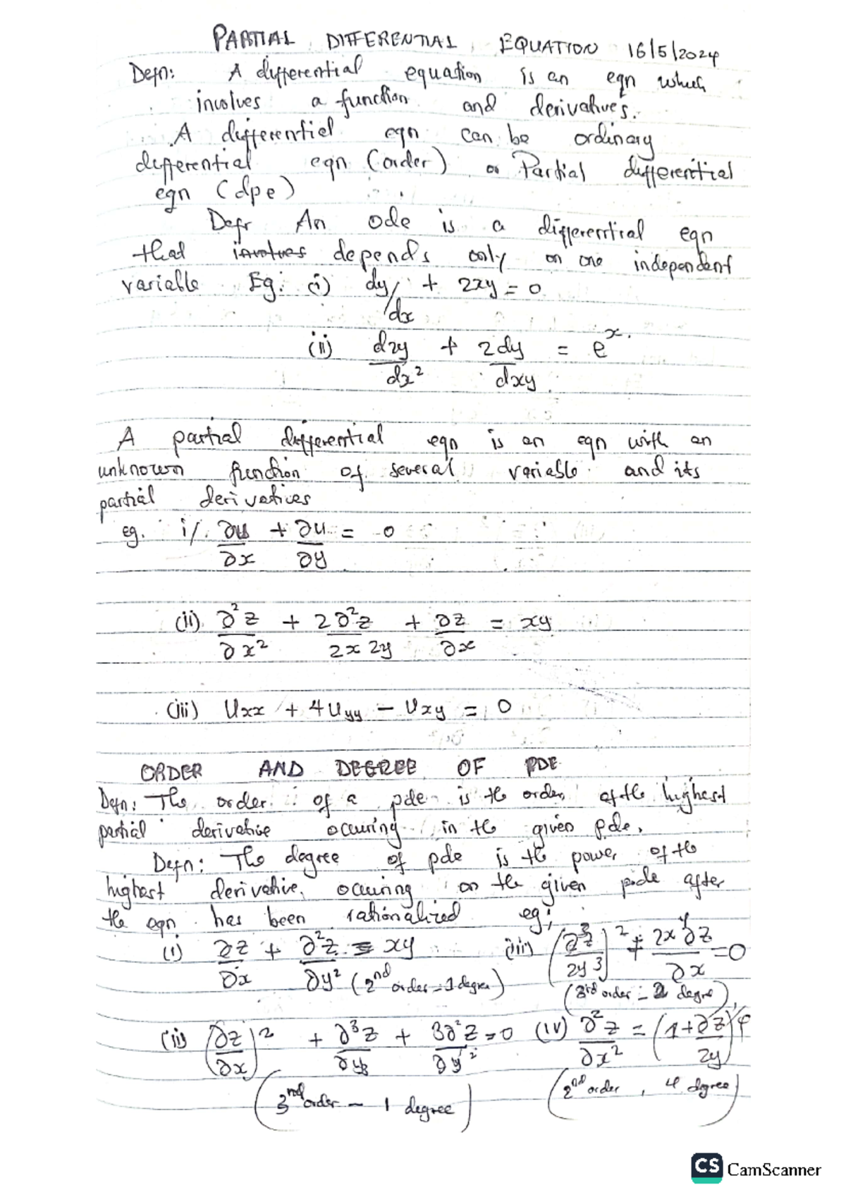 MATH BY Classmate - Engineering mathematics - PARTIAL DIFFERENTIAL ...