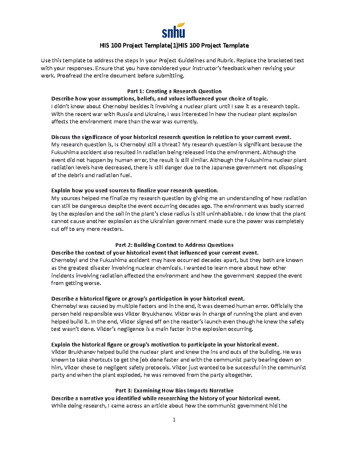 7-1 Project- Chernobyl - HIS 100 Project Template(1)HIS 100 Project ...
