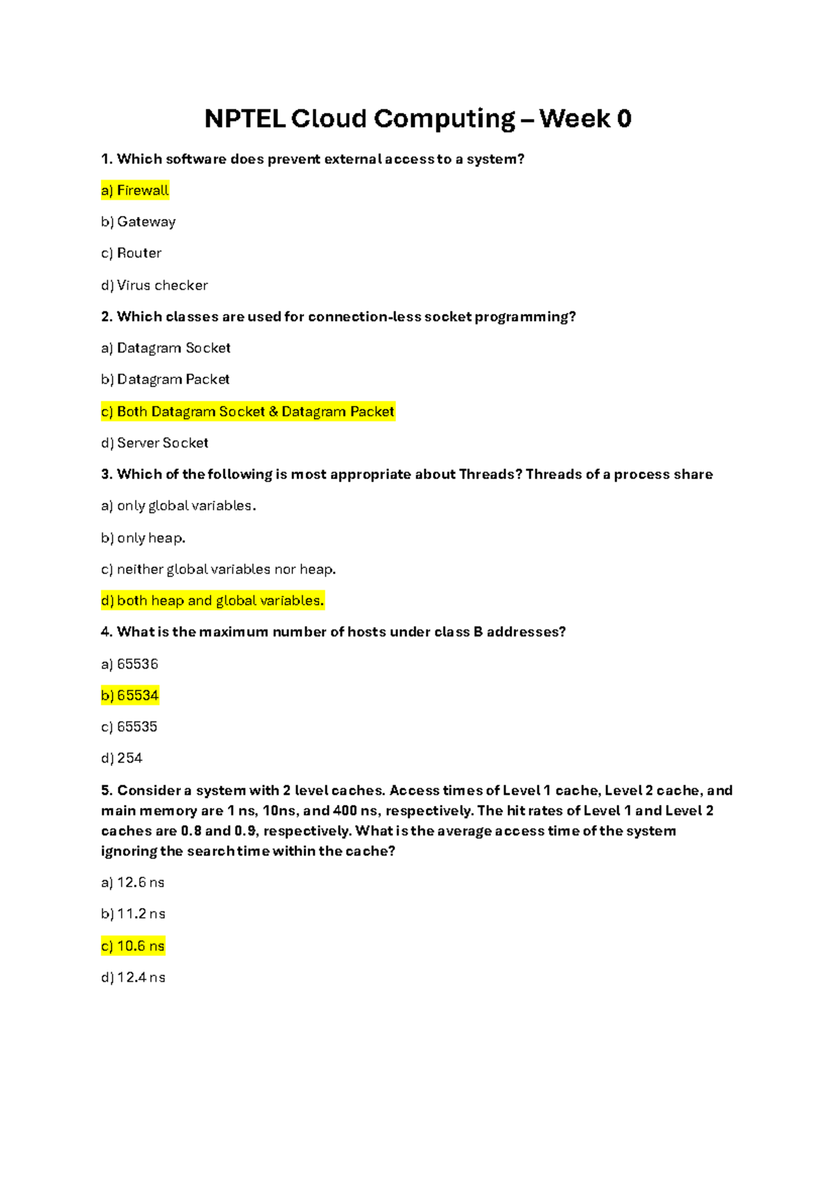 Nptel Cloud Computing Week 0 - NPTEL Cloud Computing – Week 0 1. Which software does prevent ...