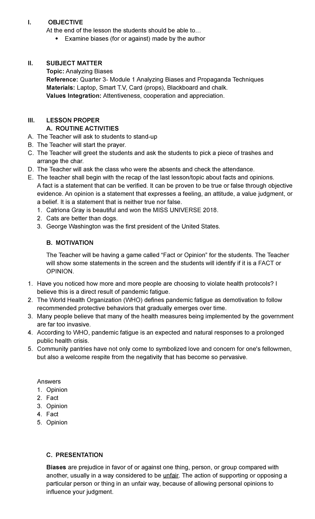 Analyzing Biases and Propaganda Techniques - 1100 - Harvard - Studocu