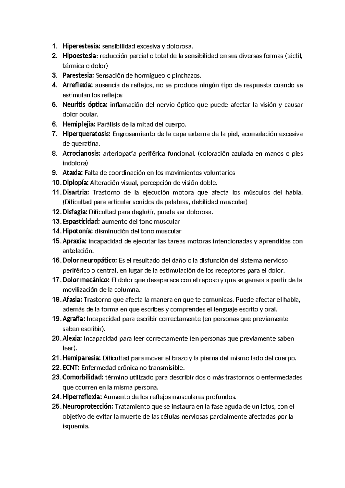 Glosario Neurorrehabilitación CMT - Hiperestesia: sensibilidad excesiva ...