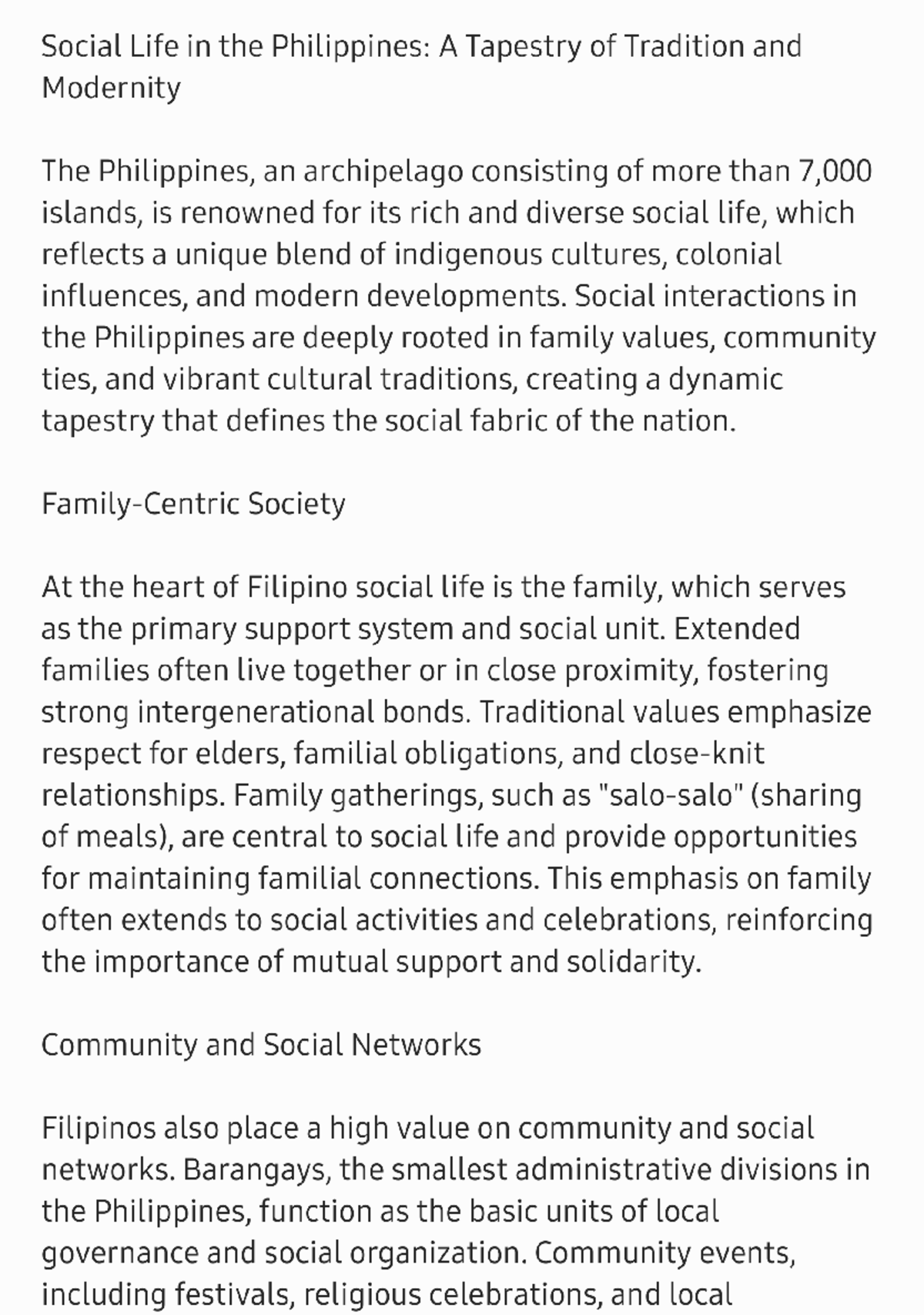 AN Essay About THE Social LIFE IN THE Philippines - Social Life in the ...