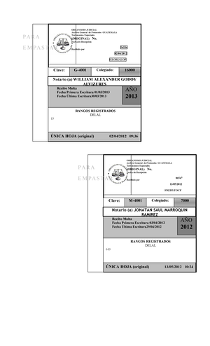 Documento Notariado - 1.- LEGALIZACION DE DOCUMENTO EN HOJA ...