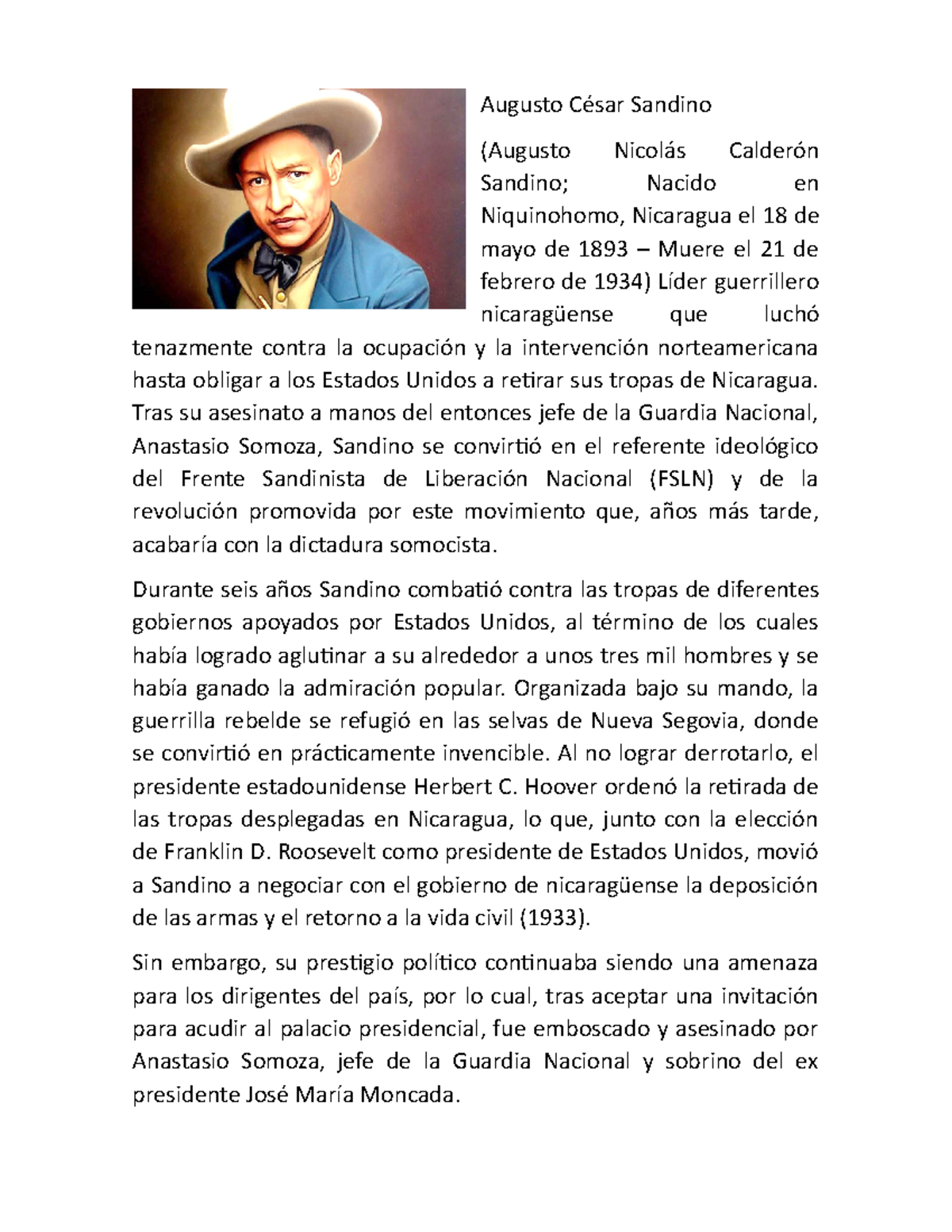 Augusto César Sandino - None - Augusto César Sandino (Augusto Nicolás ...