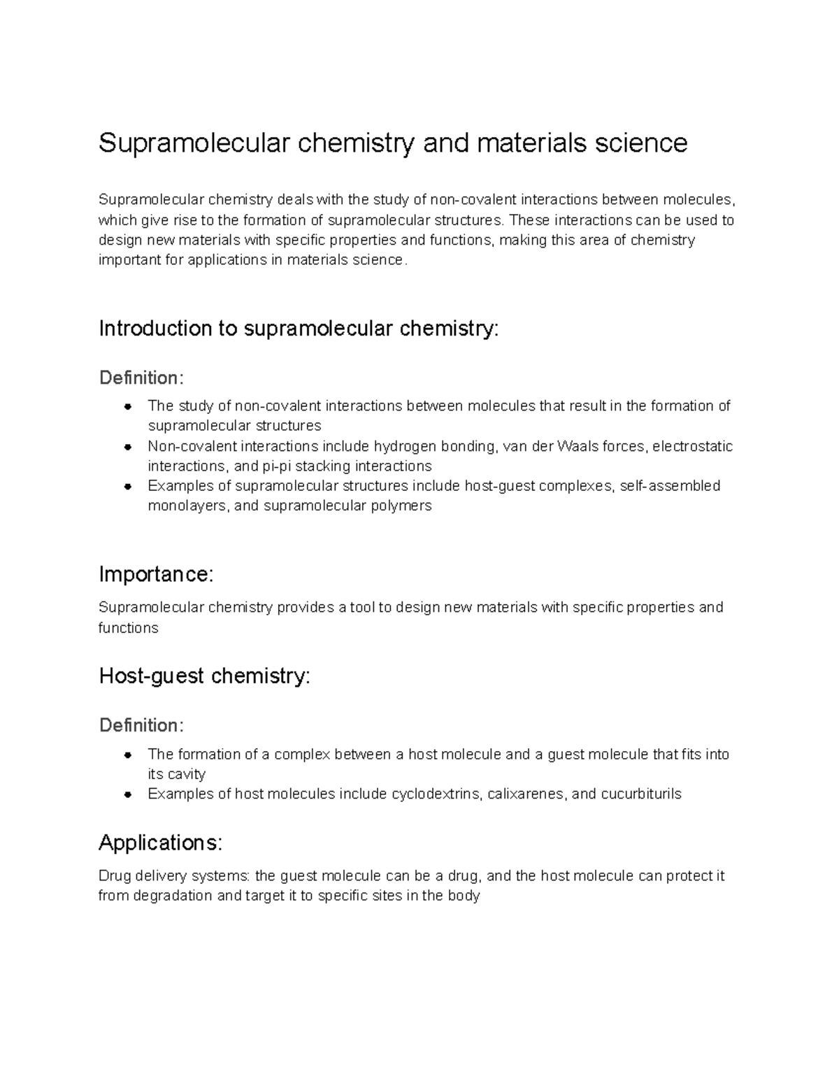Organic Chemistry II (CHM-2020 ) Lecture 29 - Supramolecular chemistry ...