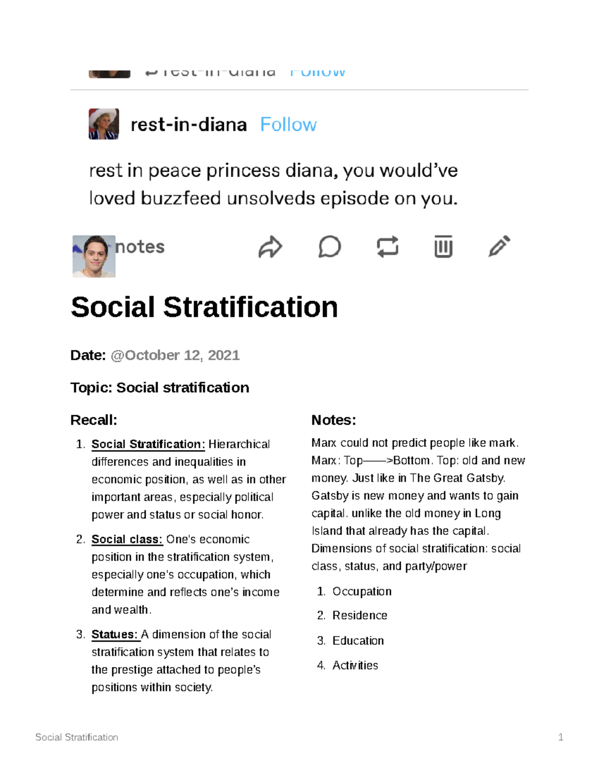 Social Stratification - Social Stratification Date: Topic: Social ...