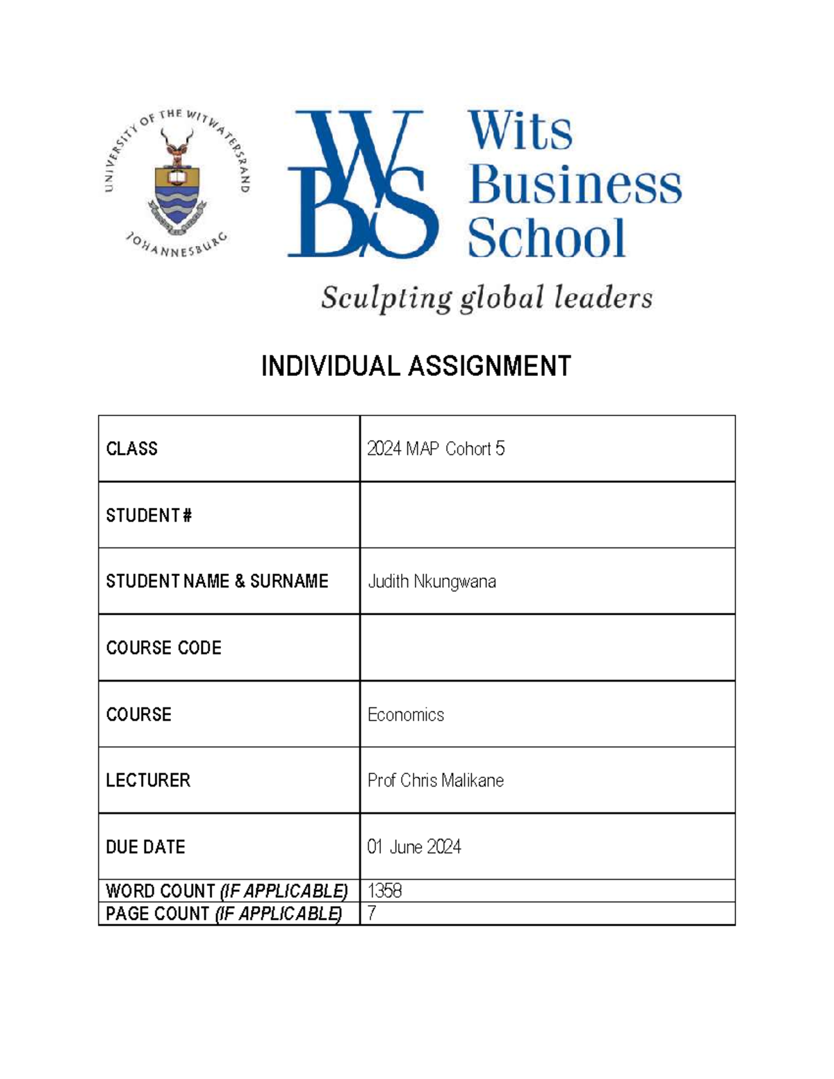 Individual Assigment 01 June 2024 - INDIVIDUAL ASSIGNMENT CLASS 2024 ...