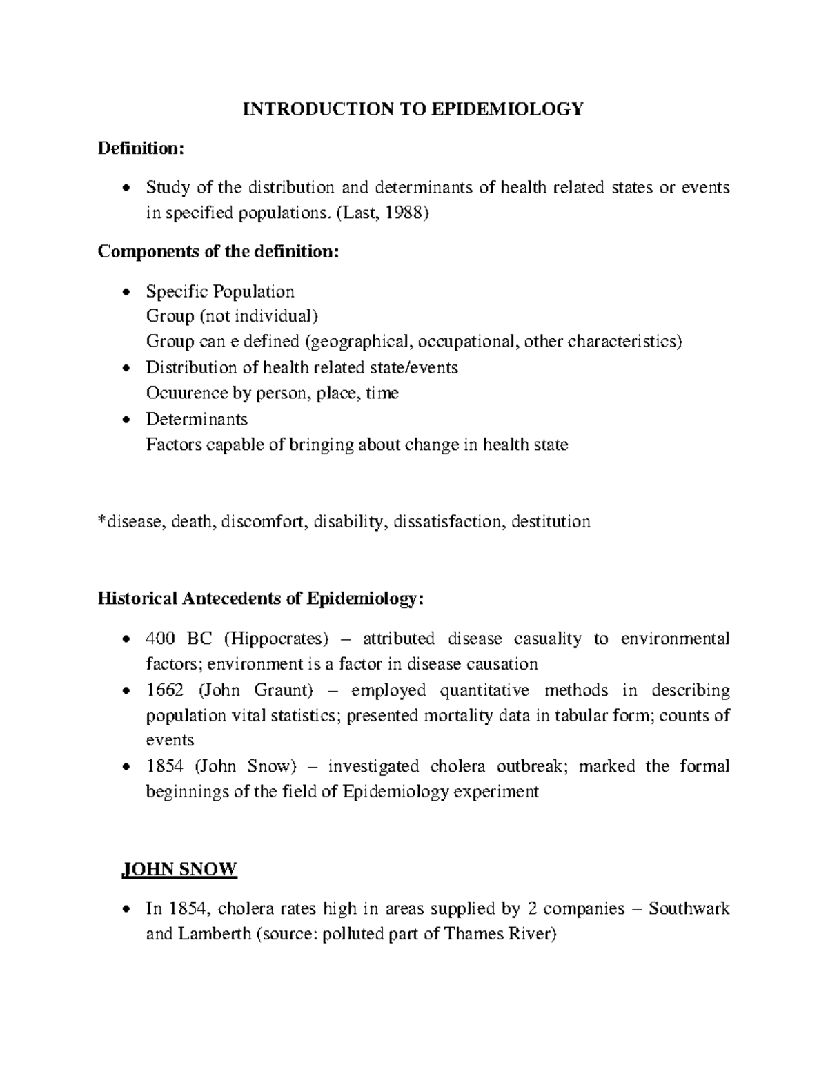 Introduction TO Epidemiology - INTRODUCTION TO EPIDEMIOLOGY Definition ...