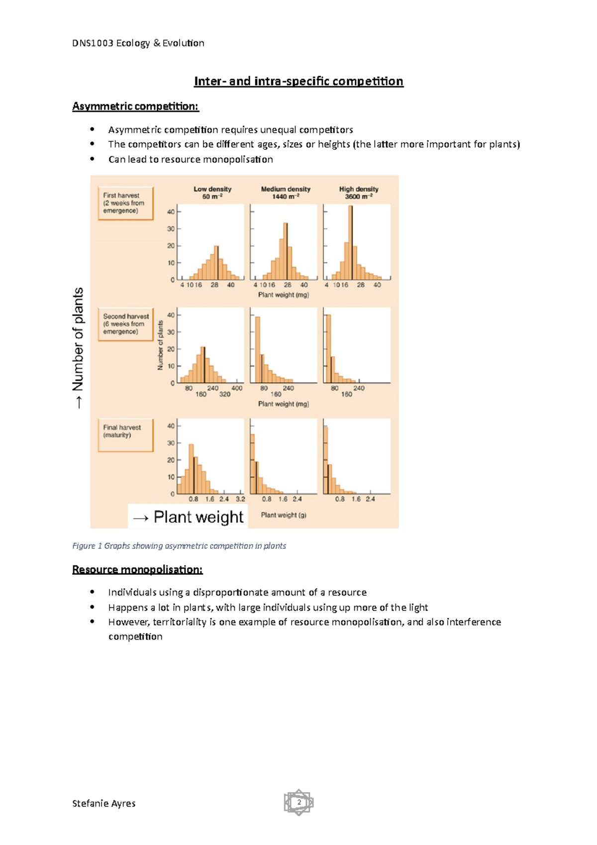 Lesson 16 - Interspecific competition - 2 Inter- and intra-specific ...