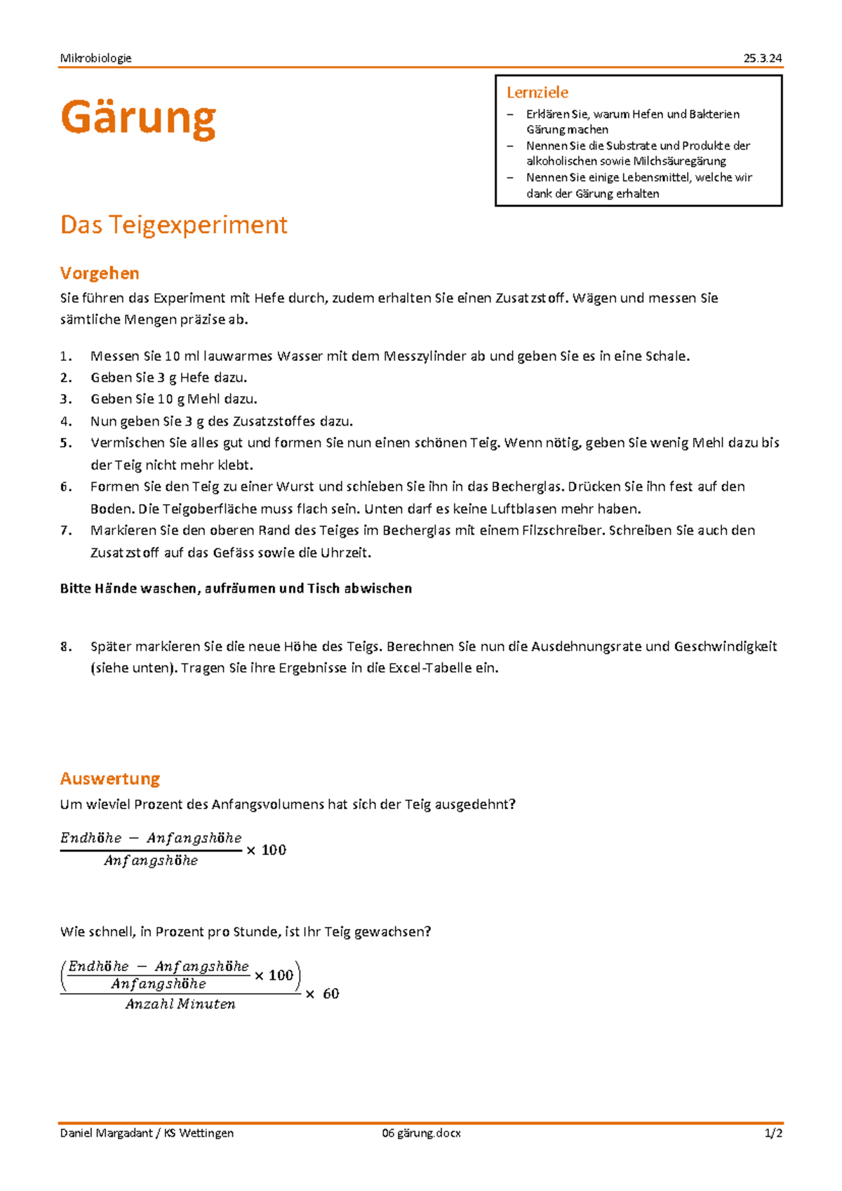 06hk gärung - Mikrobiologie 25. Daniel Margadant / KS Wettingen 06 ...