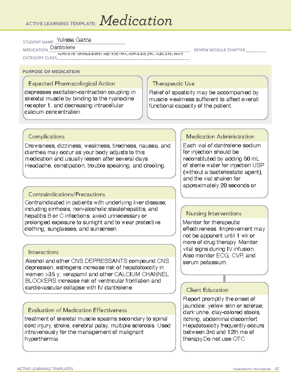 Dantrolene ALT - ACTIVE LEARNING TEMPLATES THERAPEUTIC PROCEDURE A ...
