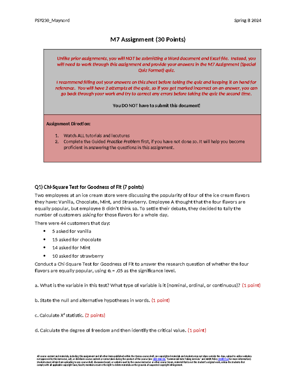 PSY230 M7 Assignment Spring B 2024 - PSY230_Maynord Spring B 2024 M7 Assignment (30 Points ...